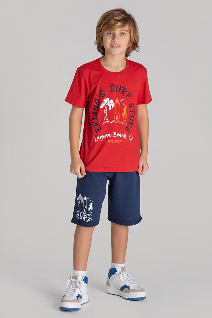 Conjunto Juvenil Surf Beach Vermelho
