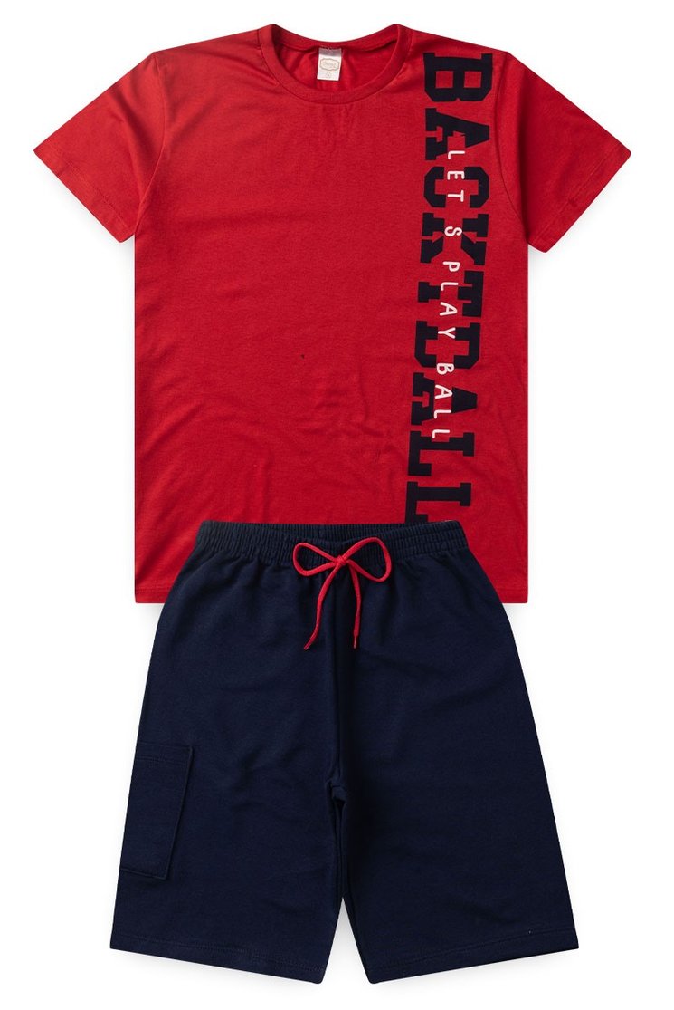 Conjunto Juvenil Play Ball Vermelho